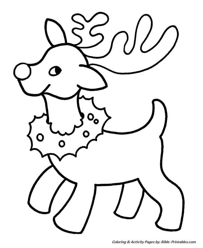 Easy Pre K Christmas Coloring Pages Christmas Reindeer Easy Pre K Christmas Coloring Pages Christmas Reindeer