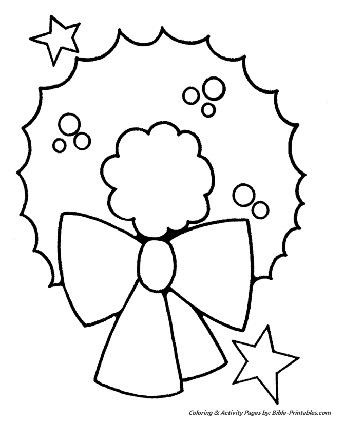 Easy Pre K Christmas Coloring Pages Christmas Wreath