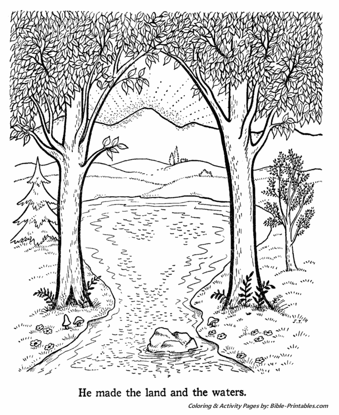 Bible Creation Story Coloring Pages Creation Day 3 Bible Printables