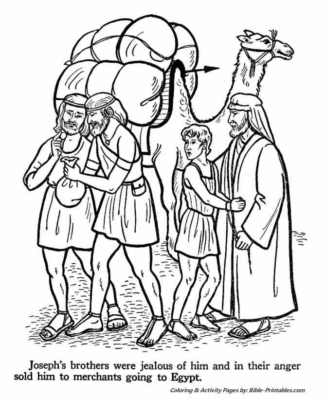 Joseph Bible Story Coloring Pages Joseph Bible Story Coloring Pages